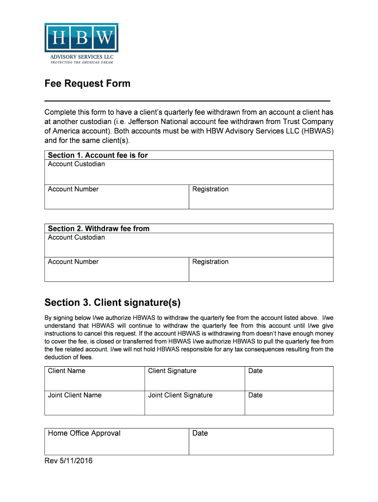 Fillable Online Fee Request Form Fax Email Print - pdfFiller
