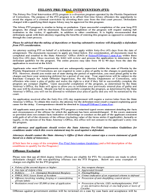Fillable Online FELONY PRE-TRIAL INTERVENTION (PTI) Fax Email Print ...