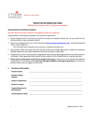 Fillable Online Preceptor Information Form 12.15.16v2 FINAL Fax Email ...