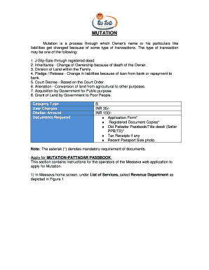 Fillable Online Mutation is a process through which Owner's name or his ...