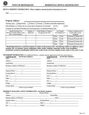 Fillable Online RENTAL PROPERTY INFORMATION: (Please complete a separate form for each property ...
