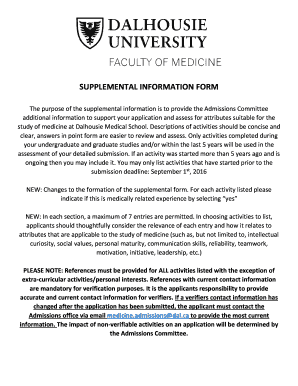 Fillable Online medicine dal SUPPLEMENTAL INFORMATION FORM - medicine ...