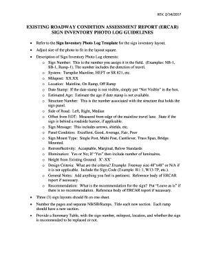 Fillable Online SIGN INVENTORY PHOTO LOG GUIDELINES Fax Email Print ...