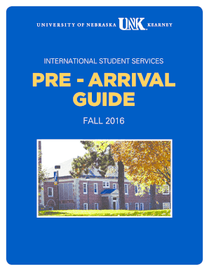 Fillable Online unk INTERNATIONAL STUDENT SERVICES PRE - ARRIVAL GUIDE - unk Fax Email Print ...