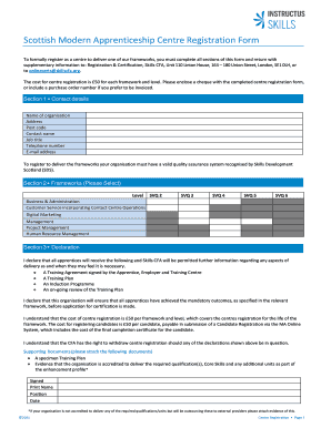 Fillable Online Scottish Modern Apprenticeship Centre Registration Form ...