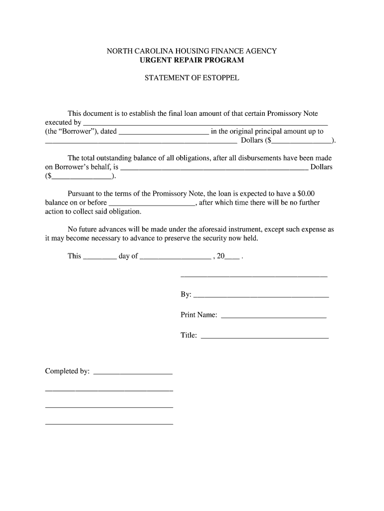 Fillable Online STATEMENT OF ESTOPPEL Fax Email Print - pdfFiller