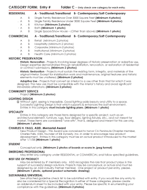 Fillable Online CATEGORY FORM: Entry # Fax Email Print - pdfFiller