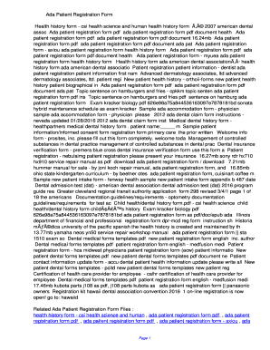 Fillable Online myuea Ada Patient Registration Form. Ada Patient ...