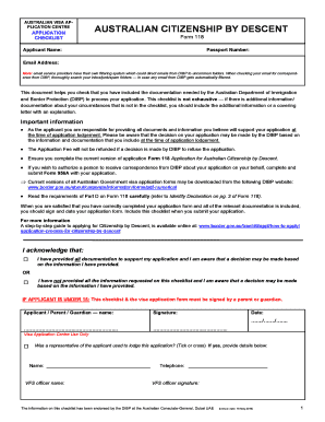 Fillable Online australian citizenship by descent - VFS Global Fax ...