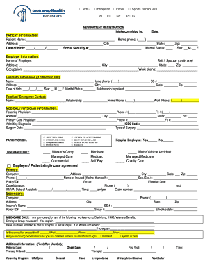 Fillable Online sjh rehabcare patient info form Fax Email Print - pdfFiller