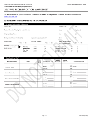 Fillable Online eziz 2017 VFC RECERTIFICATION WORKSHEET - eziz Fax ...