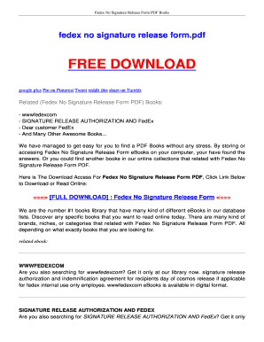 Fillable Online ebookread Fedex No Signature Release Form Pdf Books ...