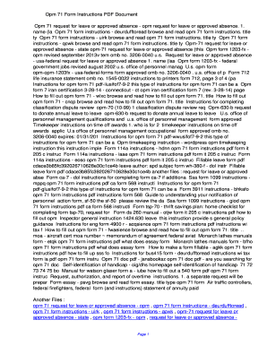 Fillable Online liuo Opm 71 Form Instructions PDF ...