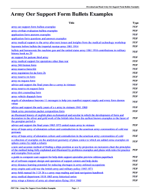 Fillable Online rjbh Army Oer Support Form Bullets Examples. army oer ...