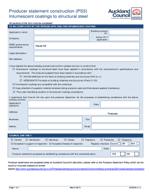 Fillable Online aucklandcouncil govt AC2334 Producer statement ...