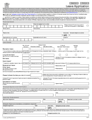 Fillable Online mhrt qld gov Leave application. Use this form to apply ...
