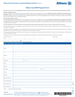 Fillable Online Allianz Care SMI Proposal Form Fax Email Print - pdfFiller