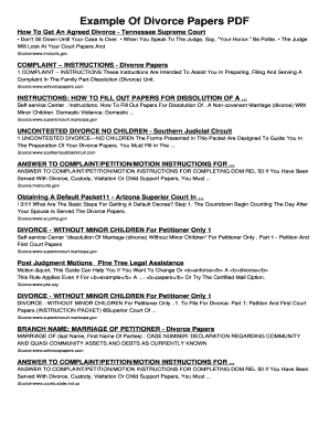 Fillable Online hilton ebooktake Example Of Divorce Papers PDF. Example ...