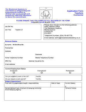 Fillable Online thewestwoodacademy co committed to safeguarding and ...