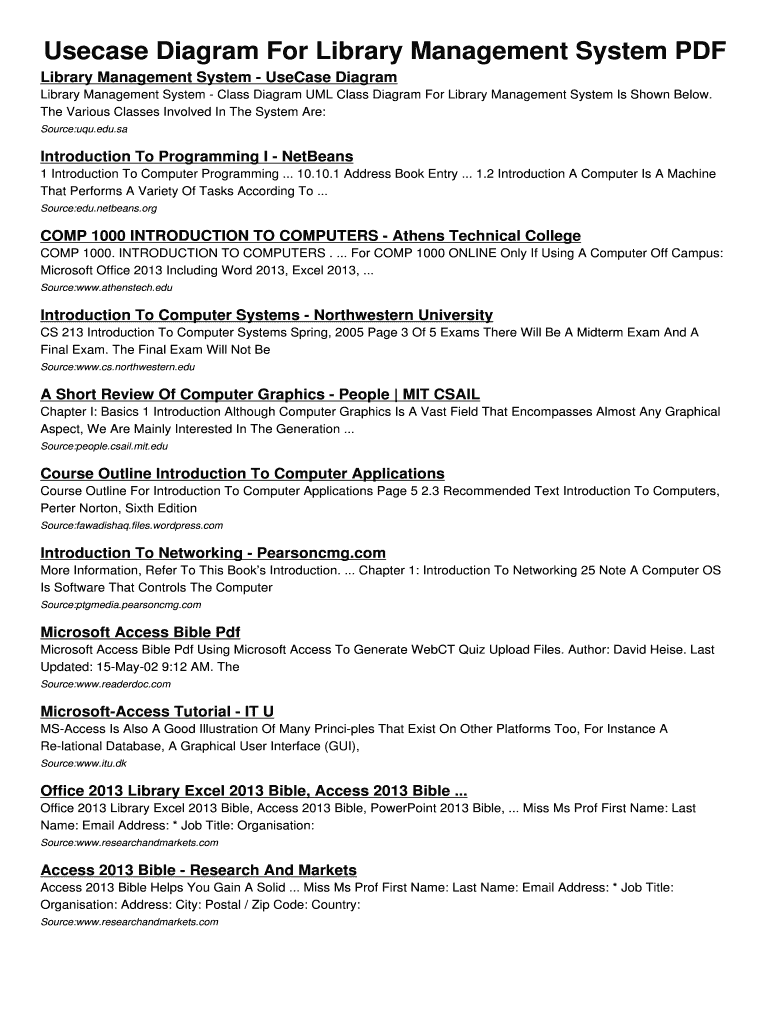 Fillable Online aysmo avbook Usecase Diagram For Library Management ...
