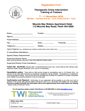 Fillable Online twi org Registration Form Therapeutic Crisis ...