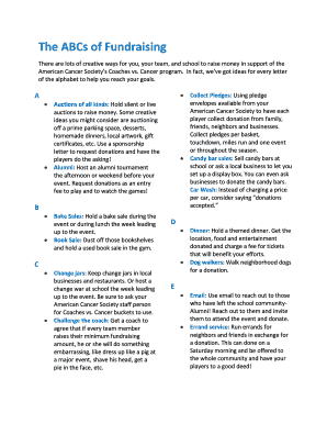 Fillable Online The ABCs of Fundraising Fax Email Print - pdfFiller