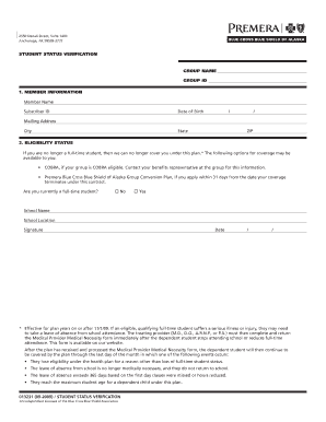 Fillable Online Student Status Verification. Student Status ...