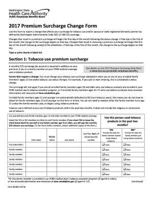 Fillable Online hca wa 50-563 1017 Premium Surcharge Change form Fax Email Print - pdfFiller