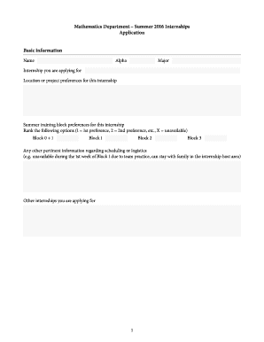 Fillable Online usna MathematicsDepartment Summer Internships Application ... Fax Email Print ...