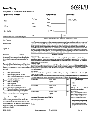 Fillable Online Multiple Peril Crop Insurance, Named Peril & Crop Hail ...