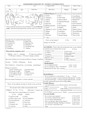 Fillable Online NORTHSIDE PODIATRY PC, PATIENT INFORMATION Fax Email ...