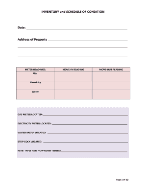 Fillable Online INVENTORY and SCHEDULE OF CONDITION Fax Email Print ...
