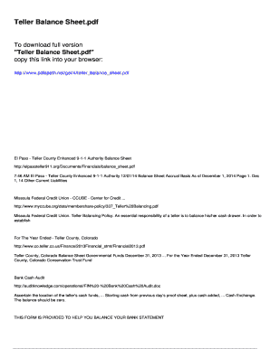 Fillable Online Teller Audit Sheet - Document Search Engine Fax Email ...