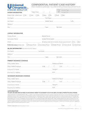 Fillable Online albatross jm-corp CONFIDENTIAL PATIENT CASE HISTORY ...