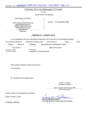 Fillable Online AO 91 (Rev. 11/11) Criminal Complaint Case 2:16-cr ...