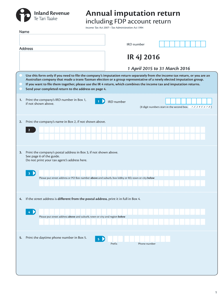 Fillable Online ird govt Income Tax Act 2007 Tax Administration Act ...