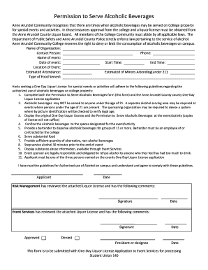 Fillable Online aacc Permision to Serve Alcoholic Beverages - form ...