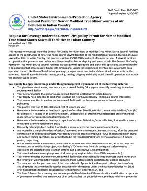 Fillable Online epa General Permit for New or Modified True Minor ...