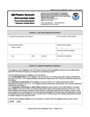 Fillable Online QS PERMIT/ACCOUNT Fax Email Print - pdfFiller
