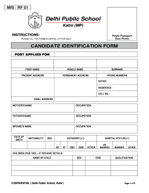 Fillable Online DPS Biodata Form Fax Email Print - pdfFiller