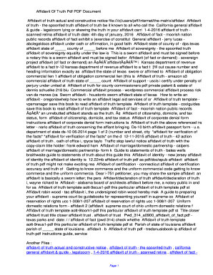 affidavit of truth pdf Forms and Templates - Fillable & Printable ...
