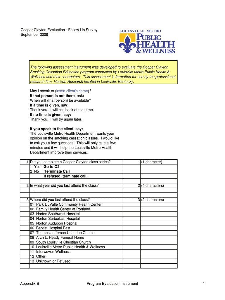 Fillable Online naccho Cooper Clayton Evaluation - naccho Fax Email ...