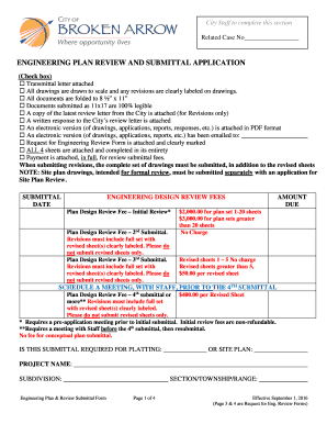 Fillable Online ENGINEERING PLAN REVIEW AND SUBMITTAL APPLICATION Fax ...