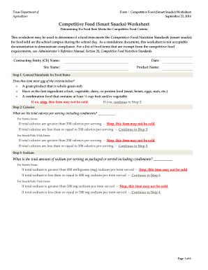 Fillable Online squaremeals Form Competitive Food (Smart Snacks ...