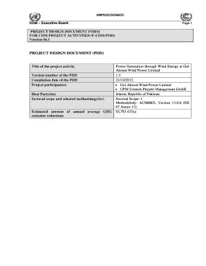 Fillable Online PROJECT DESIGN DOCUMENT (PDD) - ifcextapps.ifc.org Fax ...
