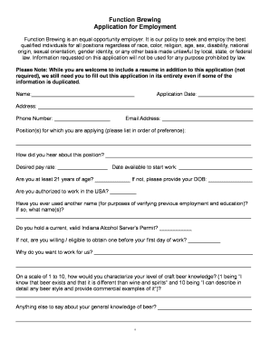 Fillable Online Function Brewing Fax Email Print - pdfFiller