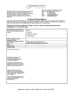 Fault Report Form - Fill Online, Printable, Fillable, Blank | pdfFiller
