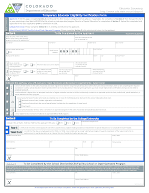 Fillable Online cde state co Temporary Educator Eligibility ...