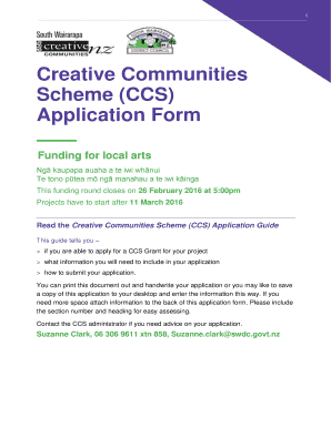 Fillable Online swdc govt Creative Communities Scheme (CCS) Application Form - swdc govt Fax ...