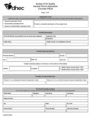 Fillable Online scdhec Concrete Plants - scdhec Fax Email Print - pdfFiller